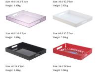 China OEM ODM Clear Acrylic Serving Tray With Handles Stacking Design Customized for sale