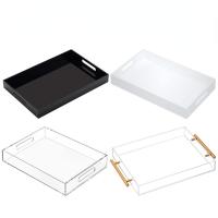 China OEM ODM Clear Acrylic Serving Tray With Handles Stacking Design Customized for sale