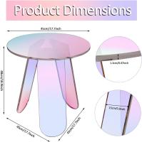 China Nordic Colorful Rainbow Custom Acrylic Furniture Acrylic Side Table Round Coffee Table for sale