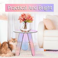 China Nordic Colorful Rainbow Custom Acrylic Furniture Acrylic Side Table Round Coffee Table for sale