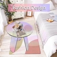 China Nordic Colorful Rainbow Custom Acrylic Furniture Acrylic Side Table Round Coffee Table for sale
