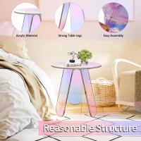 China Nordic Colorful Rainbow Custom Acrylic Furniture Acrylic Side Table Round Coffee Table for sale