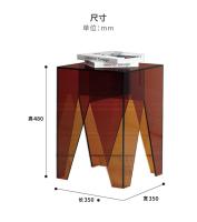 China OEM ODM Square Acrylic Side Table Lucite End Table For Living Room Bedroom for sale