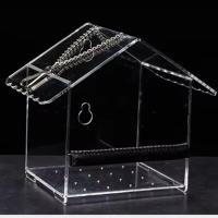 China Well Nourished Acrylic Bird Feeder Window Plexiglass Bird House Customized Shape for sale