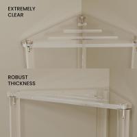 China Bespoke Detachable Clear Acrylic Corner Table Lucite Shower Stool for Bathroom for sale