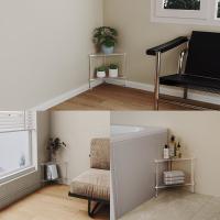 China Bespoke Detachable Clear Acrylic Corner Table Lucite Shower Stool for Bathroom for sale