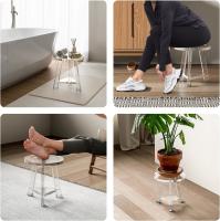 China Detachable Waterproof Custom Acrylic Furniture Lucite Round Acrylic Bathroom Stool for sale