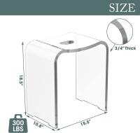 China Transparent Custom Acrylic Furniture U Shape Acrylic Shower Bench Bathroom Stool for sale