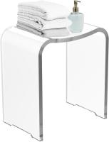 China Transparent Custom Acrylic Furniture U Shape Acrylic Shower Bench Bathroom Stool for sale