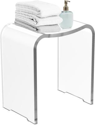 China Transparent Custom Acrylic Furniture U Shape Acrylic Shower Bench Bathroom Stool for sale