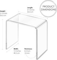 China High Transparency Acrylic Side Table U Shape Multipurpose Use Lucite Coffee Table for sale