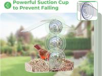 China Clear Acrylic Window Bird Feeder Large Viewing Bird House With Strong Suction Cups for sale