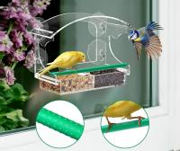 China 4 Extra Strong Suction Cups Acrylic Parrot Feeder Plexiglass Birdhouse Custom Logo for sale