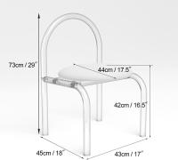 China Modern Custom Acrylic Furniture acrylic dressing table chair 43X45X73cm For Bedroom for sale