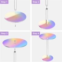 China Knock Down Design Acrylic Tea Table Rainbow Dazzling Color Acrylic Round Table for sale