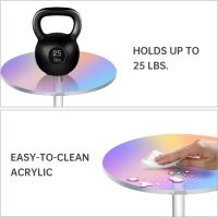 China Knock Down Design Acrylic Tea Table Rainbow Dazzling Color Acrylic Round Table for sale