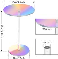 China Knock Down Design Acrylic Tea Table Rainbow Dazzling Color Acrylic Round Table for sale