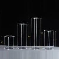 China Wholesale Square Acrylic Flower Stand for Wedding Event Centerpieces Decoration for sale