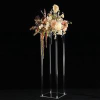 China Wholesale Square Acrylic Flower Stand for Wedding Event Centerpieces Decoration for sale