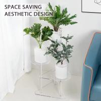 China Easy Assemble Lucite Acrylic Plant Stand , Acrylic Flower Display Stand Shelf for sale