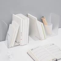 China Custom Size Acrylic Bookends Plexiglas Shelves Heavy Duty Desktop Book Organizer for sale