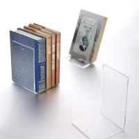China Custom Size Acrylic Bookends Plexiglas Shelves Heavy Duty Desktop Book Organizer for sale