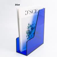 China Desktop Customized Color Acrylic Holder Acrylic Storage Organizer For Document File for sale