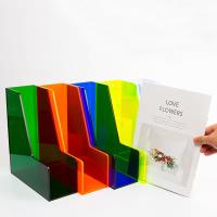 China Desktop Customized Color Acrylic Holder Acrylic Storage Organizer For Document File for sale