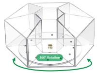 China Hexagon Acrylic Pen Cup 360 Degree Rotating Acrylic Organizer 7 Compartments for sale