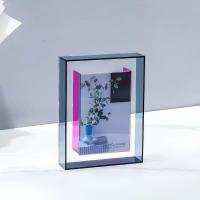 China 5''X 7'' Acrylic Photo Frame Square Acrylic Shadow Box Frame Wall Mounted Double Side for sale