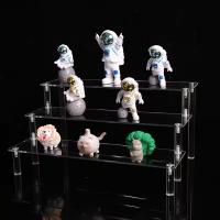 China Assembled Design 3 Layers Acrylic Stand Riser Cosmetics Display Shelf For Action Figures for sale