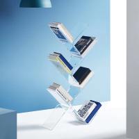 China Customized 4 Tier Tree Shape Acrylic Book Display Shelf Organizer For Home Decor for sale