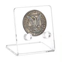 China Clear Coin Collection Cast Acrylic Holder Acrylic Coin Display Stand With Groove Cut for sale