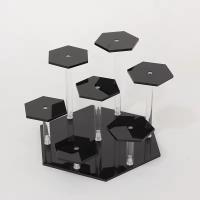 China 13cm Dia X 9cm Hexagon Acrylic Display Shelf For Action Figures Dolls Jewelry Storage for sale
