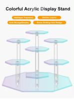 China 13cm Dia X 9cm Hexagon Acrylic Display Shelf For Action Figures Dolls Jewelry Storage for sale
