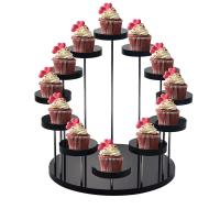 China Round Shape Acrylic Cake Display Rack PMMA Cake Display Stand For Pastry Shop for sale