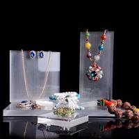 China Brushed Matt Acrylic Jewelry Display Set Necklace Earring Ring Pendant Bracelet Holder for sale
