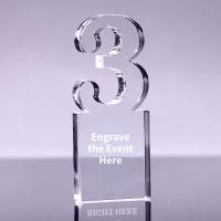 China Custom Clear Number Acrylic Award Trophy Block for Company Anniversary Recognition for sale