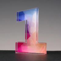 China Multipurpose Clear Acrylic Plaques And Awards Number Award Block Custom Shape for sale