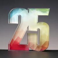 China High End Clear Plexiglass Acrylic Award Number 10 Block For Employees Recognition for sale