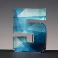 China Modern Design Clear Acrylic Number Trophy for Employee Recognition 25 years for sale
