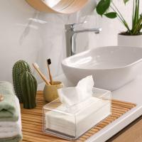 China Wholesale Desktop Transparent Creative Acrylic Tissue Box For Restaurants And Hotels for sale