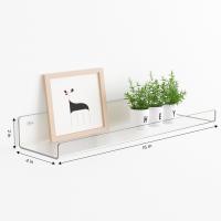 China 4 Pack Clear Acrylic Floating Bookshelf Bathroom Acrylic Storage Shelf Organizers for sale