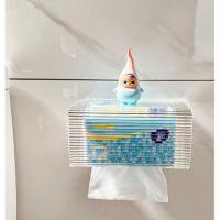 China Wall Mounted Wave Shape Acrylic Tissue Box Holder For Kitchen Hotel Bathroom for sale