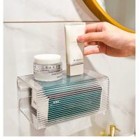 China Wall Mounted Wave Shape Acrylic Tissue Box Holder For Kitchen Hotel Bathroom for sale