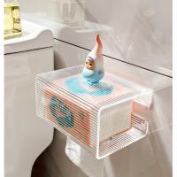 China Wall Mounted Wave Shape Acrylic Tissue Box Holder For Kitchen Hotel Bathroom for sale