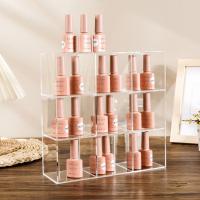 China 30x30x10cm Clear Acrylic Collection Box With Compartments For Figure Dolls Nail Polish for sale
