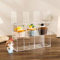China 30x30x10cm Clear Acrylic Collection Box With Compartments For Figure Dolls Nail Polish for sale