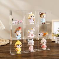 China 30x30x10cm Clear Acrylic Collection Box With Compartments For Figure Dolls Nail Polish for sale