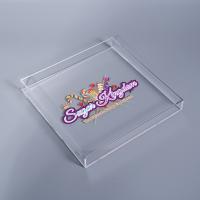 China OEM Green Square Acrylic Tray Plexiglass Fruit Tray With Removable Compartments for sale